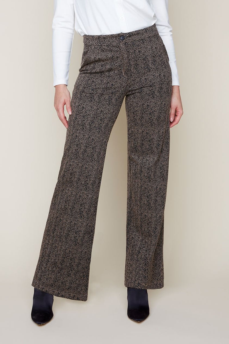 Renuar Pant - Herringbone Knit - Tan /Black – Cloth
