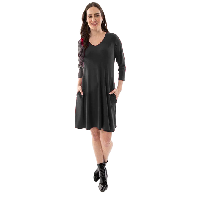 Bali Dress - Classic V-Neck - Black - XSMALL – Cloth