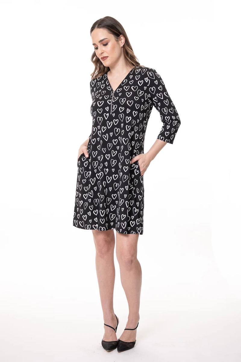 Bali Dress - Heart Print - Black /White – Cloth