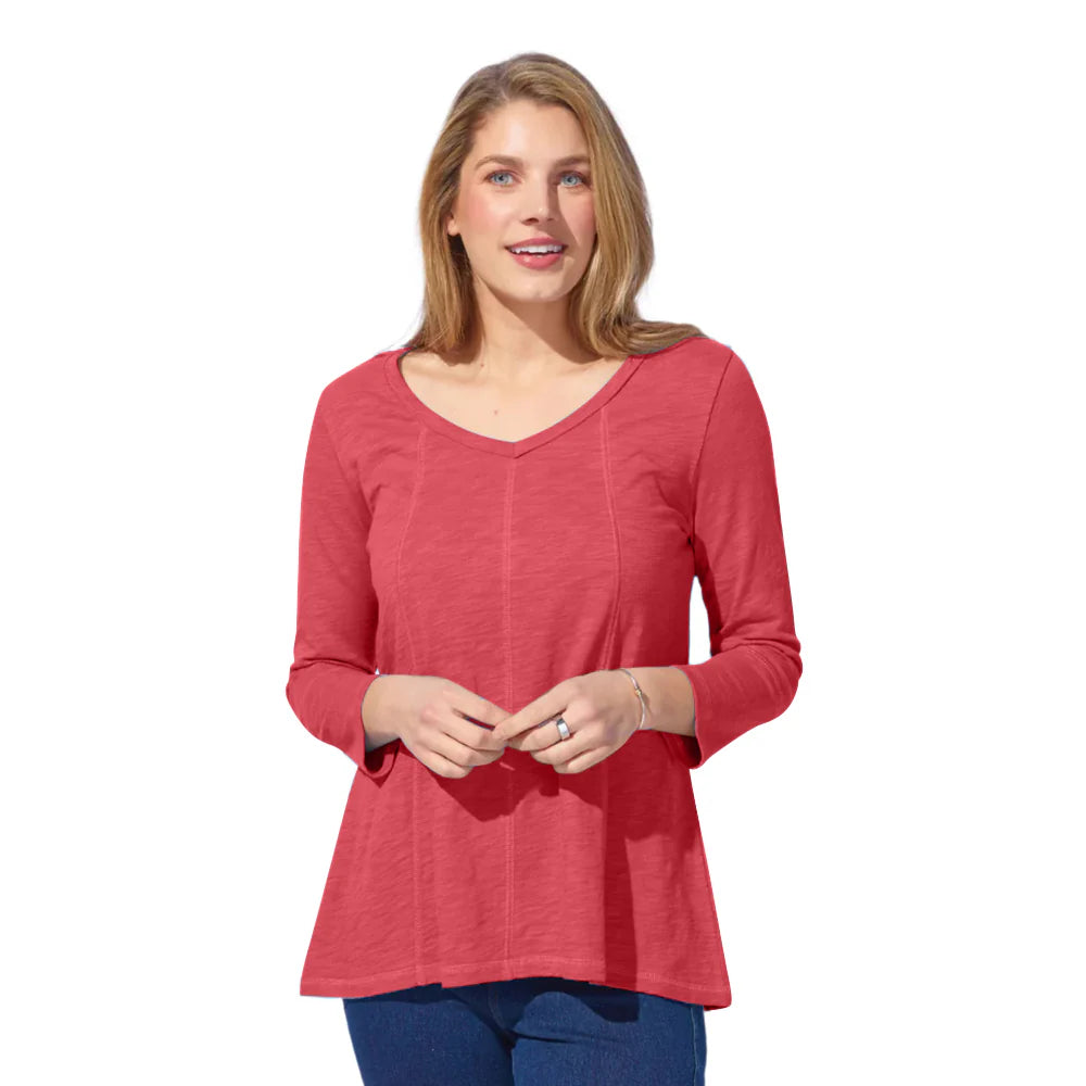 Habitat Top - Freedom Vee - Garnet – Cloth