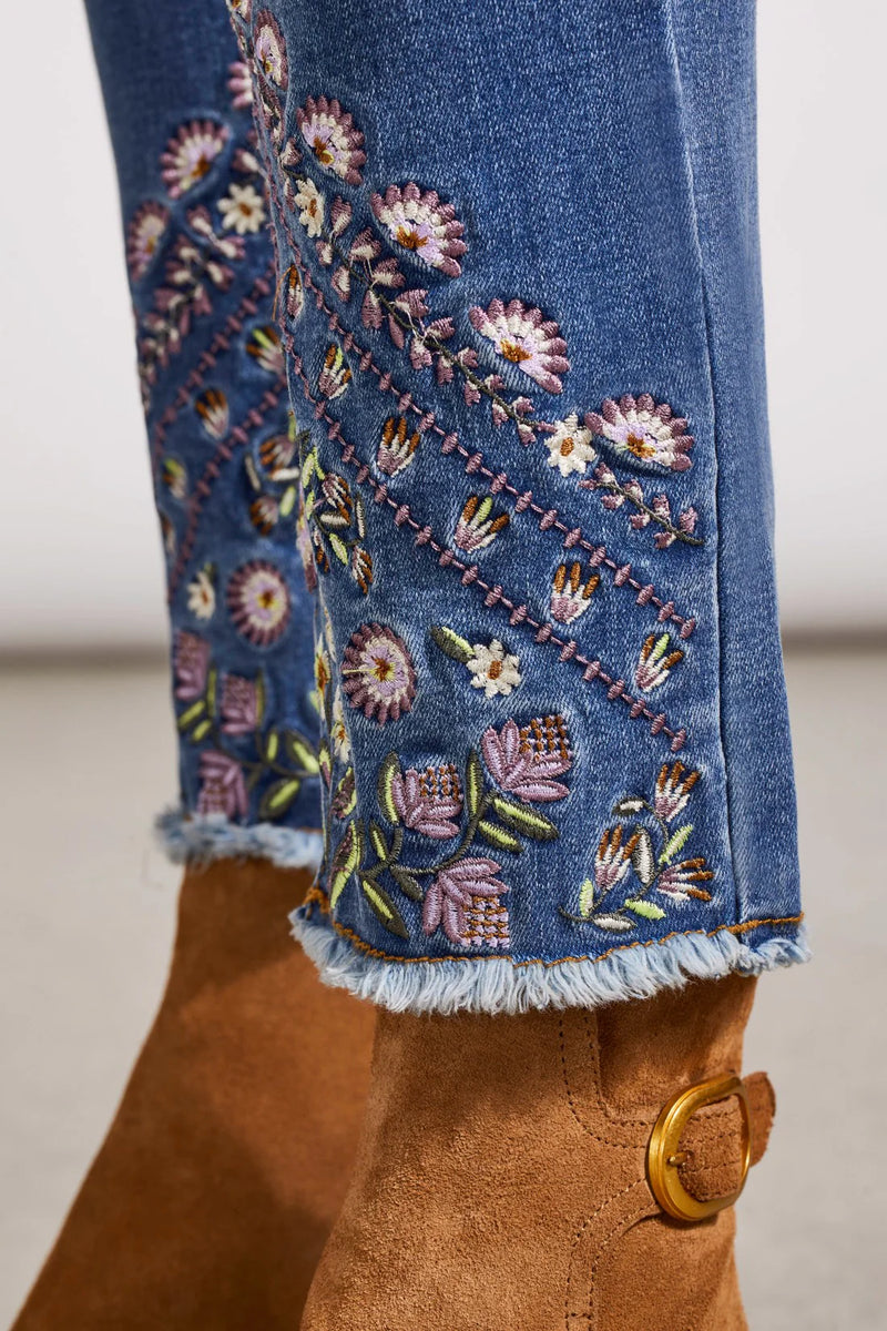 Tribal Jean - Audrey Pull On Embroidered - Blue Quartz – Cloth