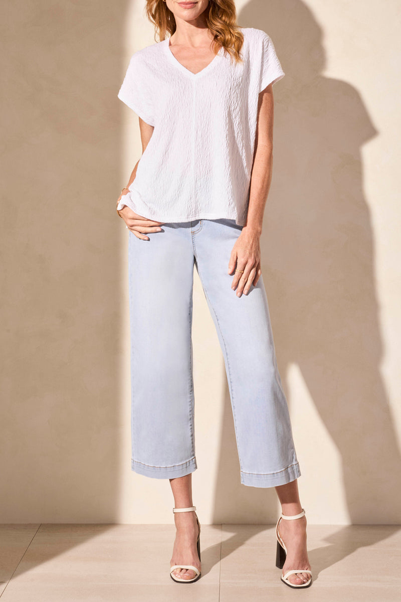 Tribal Top - Textured Vee - White – Cloth